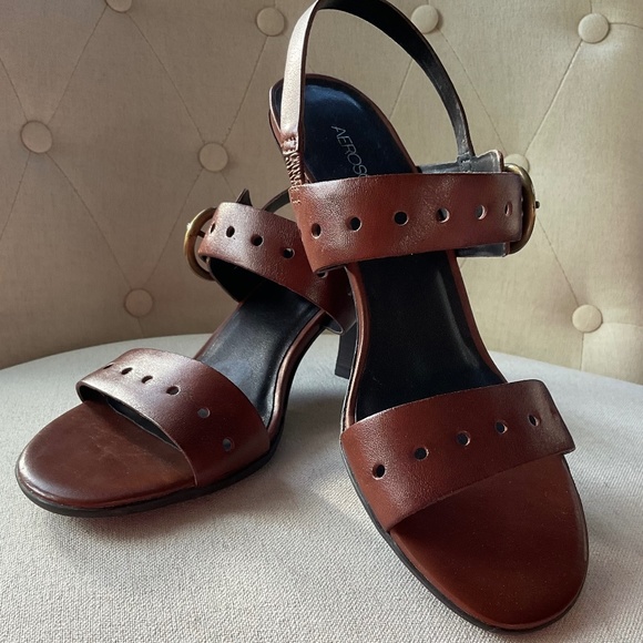 AEROSOLES | Shoes | Aerosoles Tootsie Footsie Rust Tan Leather Heels ...